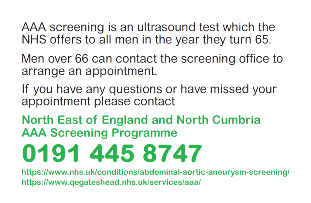 Abdominal Aortic Aneurysm Screening (AAA) – Coulby Medical Practice